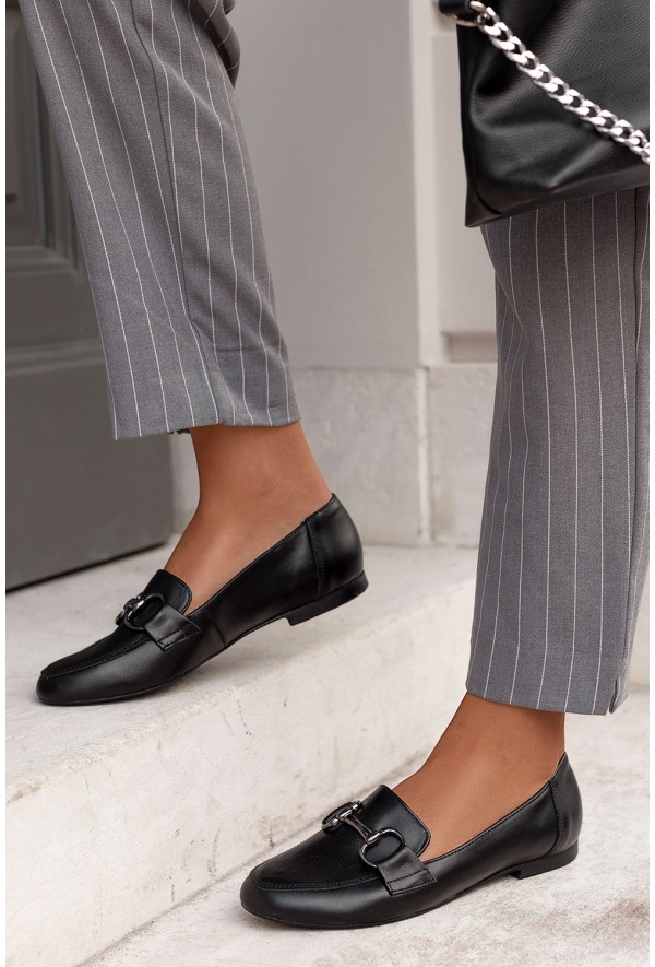 Ekskluzywne czarne mokasyny Noir - Saway